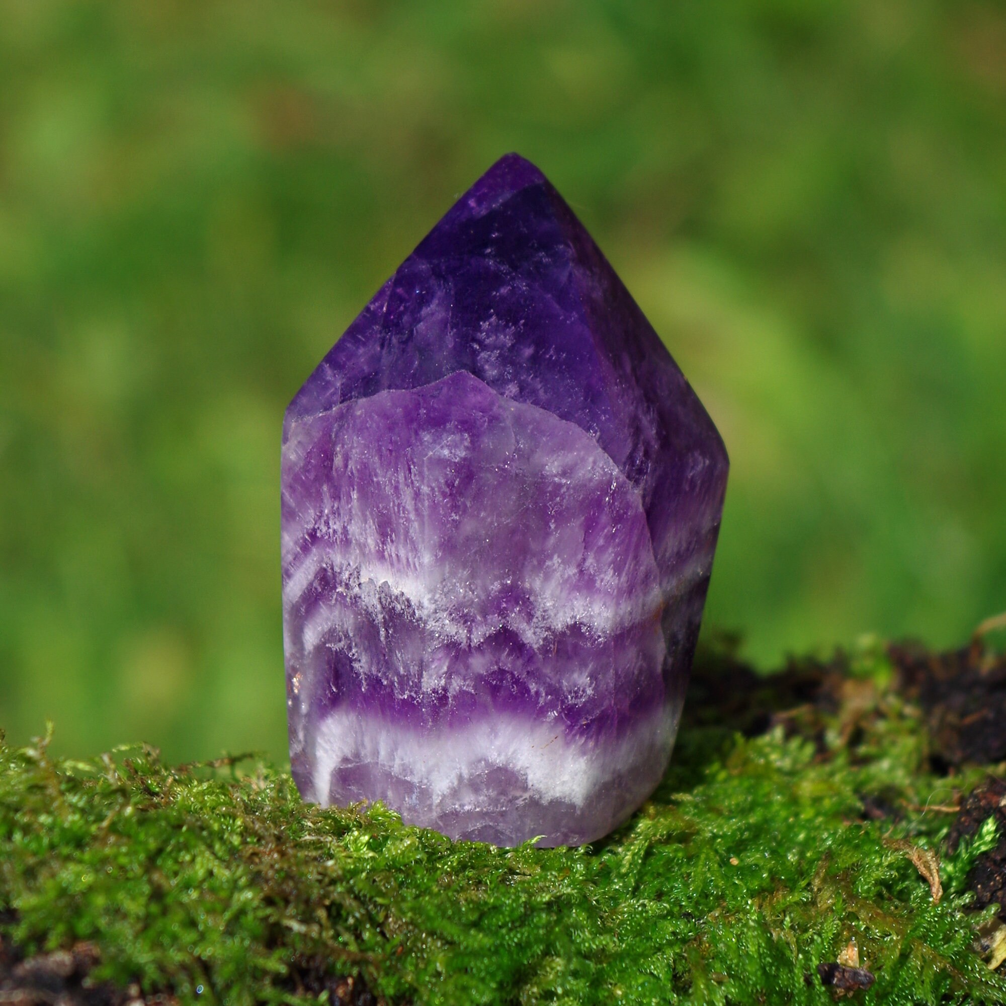 Dreamy Chevron Amethyst Point, Zambia