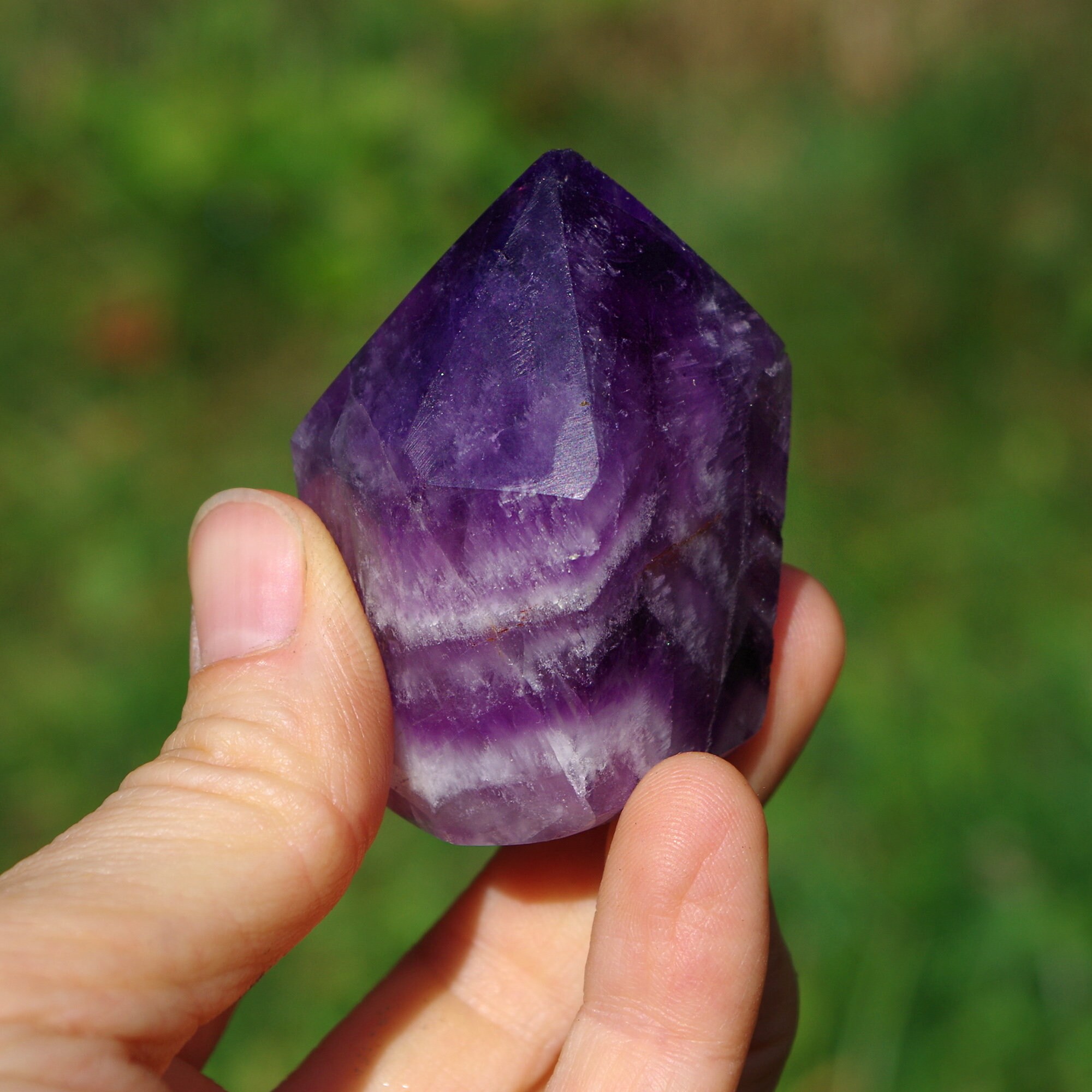 Dreamy Chevron Amethyst Point, Zambia