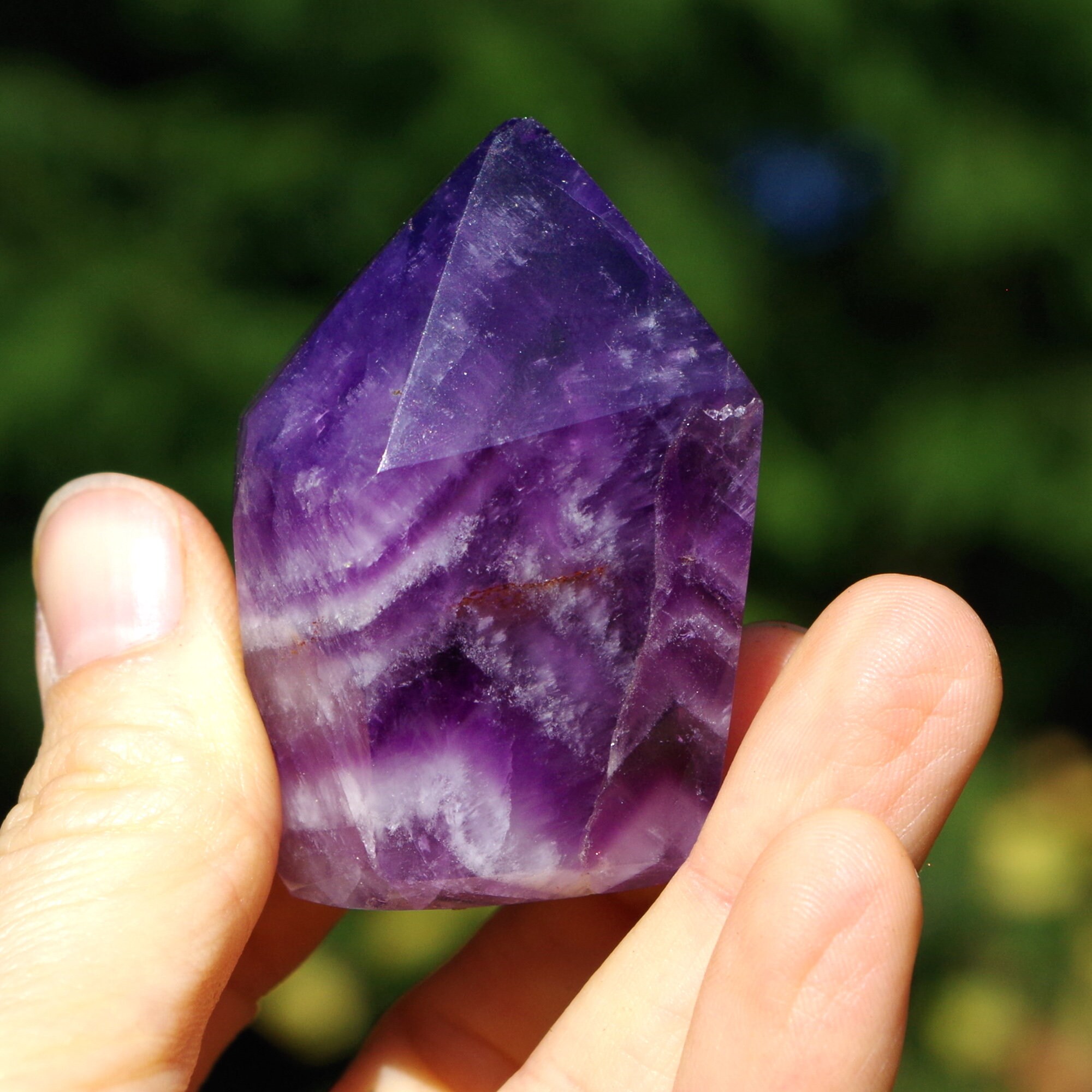 Dreamy Chevron Amethyst Point, Zambia